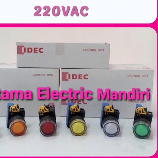 Jual IDEC illuminated Push Button Lamp YW1L-MF2E 220VAC Dia. 22mm ...