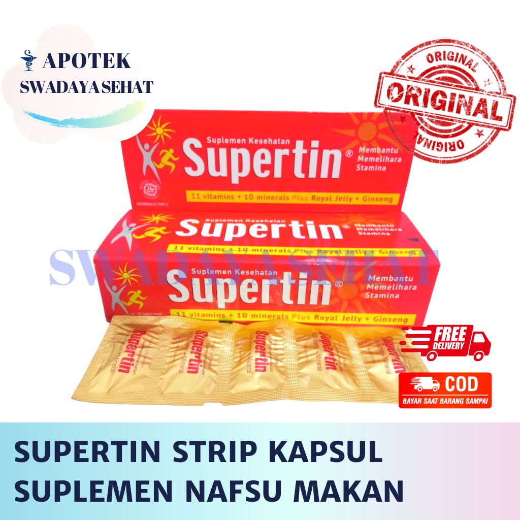 Jual SUPERTIN Strip Kapsul - Suplemen Multivitamin Meningkatkan Nafsu ...