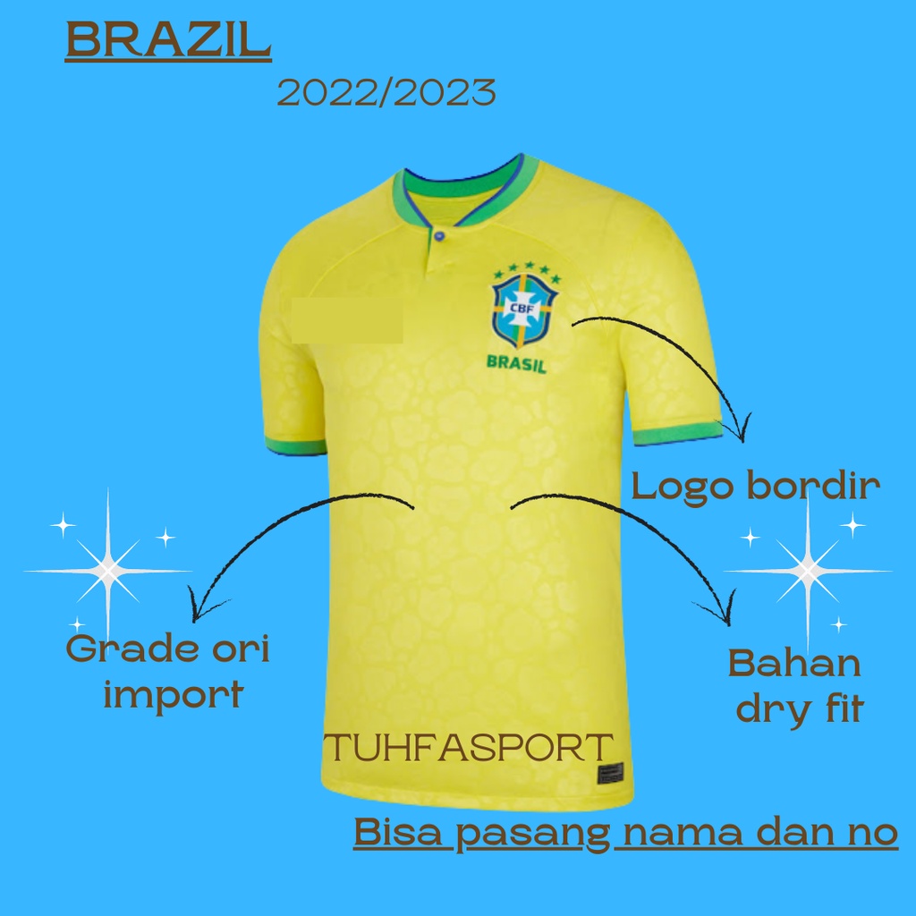 Jual JERSEY BRAZIL PIALA DUNIA 2022 GRADE ORI IMPORT THAILAND BAJU BOLA JERSY TIMNAS BRASIL ...