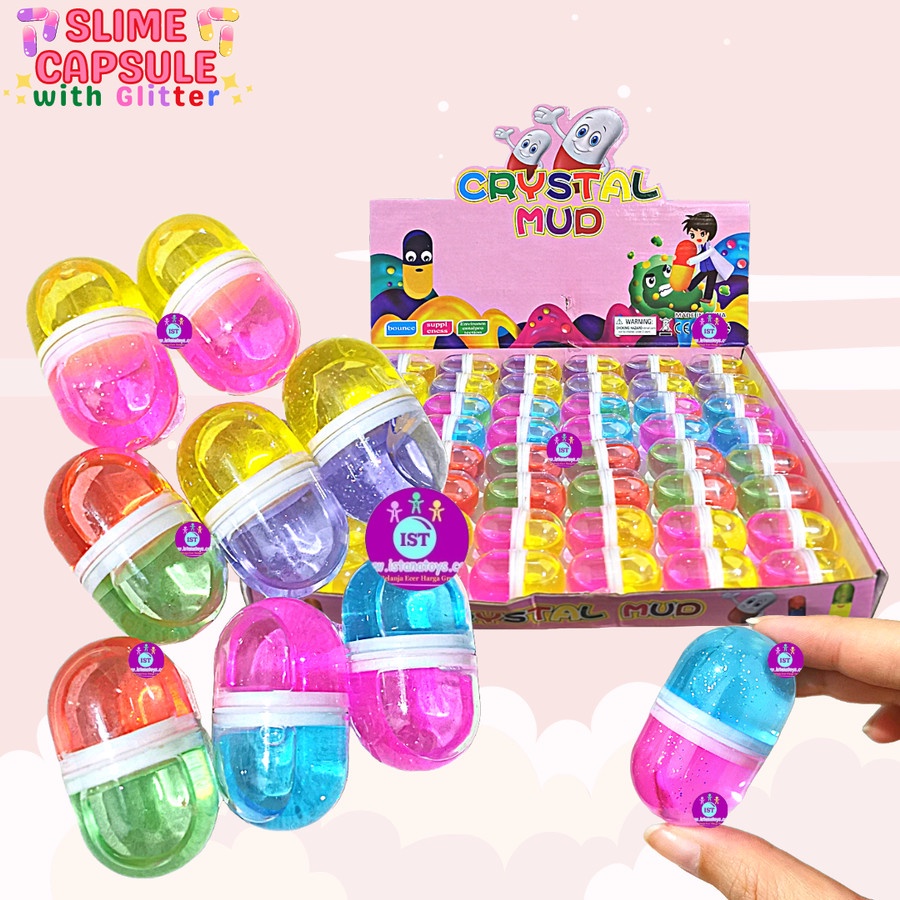 Jual ID Mainan Anak Slime Crystal Capsule Kapsul Mud Super Bening | Shopee Indonesia