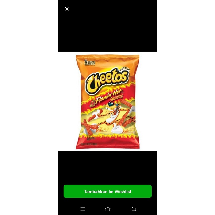 Jual Cheetos Crunchy Flamming Hot USA | Shopee Indonesia