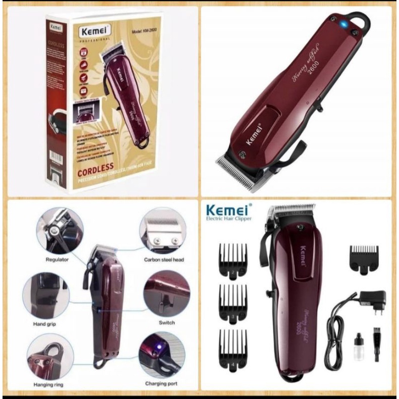 Jual Kemei KM-2600 Alat Cukur Rambut Hair Clipper Rechargeable | Shopee ...