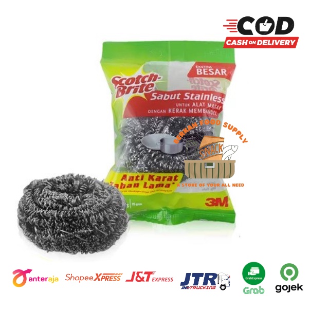Jual 3M Sabut Cuci Piring Stainless Kawat Scotch Brite Standar ID-T57N ...