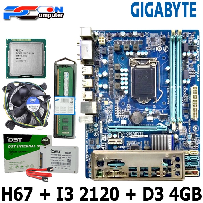 Jual Paket Mainboard Mobo Motherboard H67 Dengan processor 2120 ...