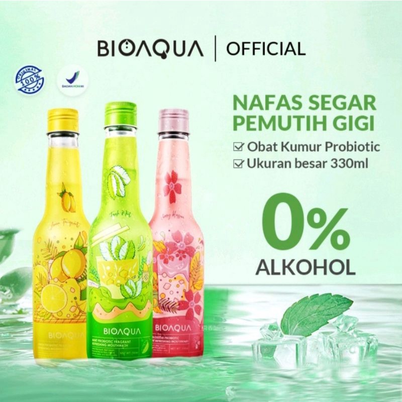 Jual BIOAQUA Mouthwash Probiotik Botol 330 ml | Shopee Indonesia