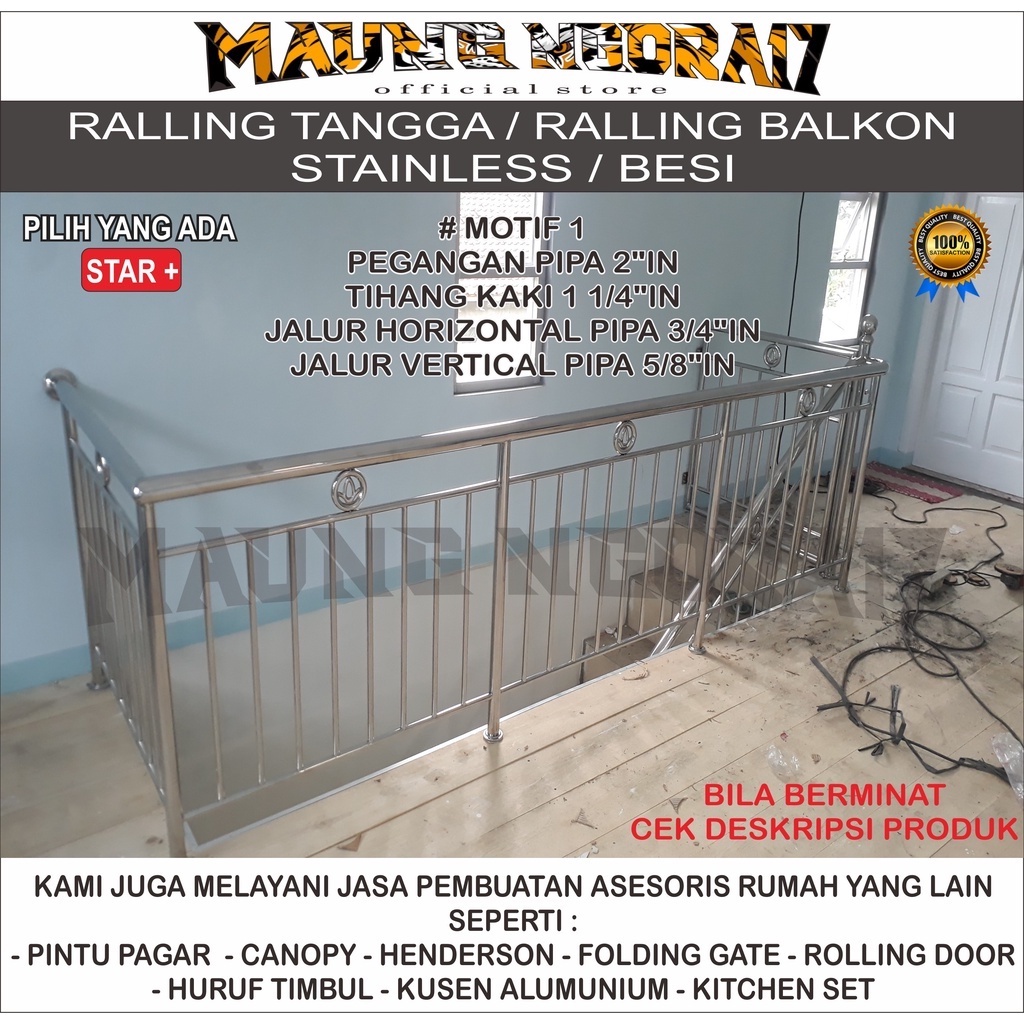 Jual Ralling / pegangan tangga minimalis / ralling balkon stainless ...