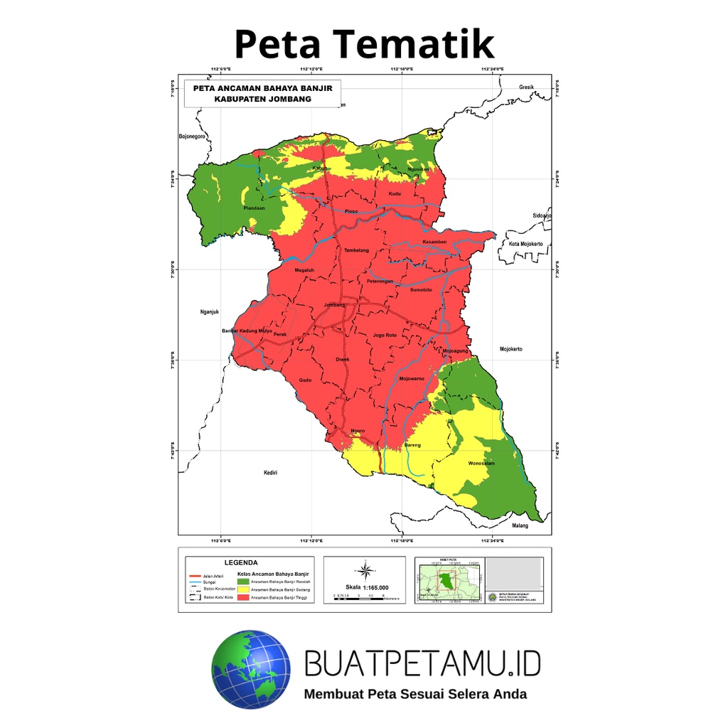 Jual Jasa Pembuatan Peta Tematik Cetak dan Digital (Peta Curah Hujan, Peta Kemiringan Lereng ...