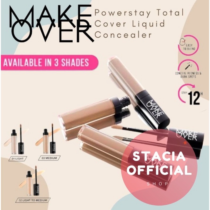 Jual MAKE OVER Powerstay Total Cover Liquid Concealer 6.5 ml ...