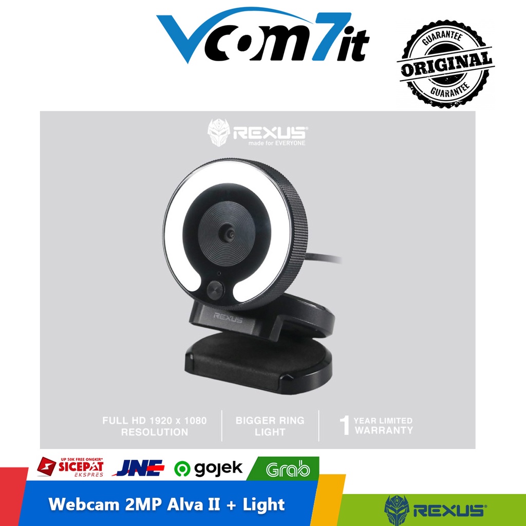 Jual Rexus Webcam Stream Alva II SW-RX03 With Mic + Ring Light | Shopee ...