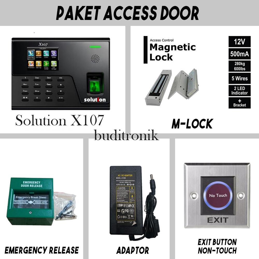 Jual Access Control Solution X107 Paket Akses Door Solution Fingerprint ...