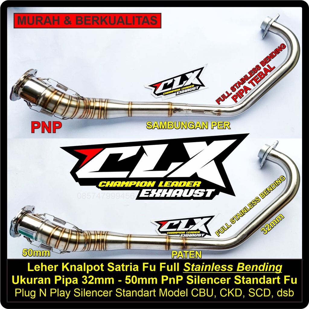 Jual LEHER KNALPOT SATRIA FU 150 PNP SILENCER STANDAR FU FULL STAINLESS ...