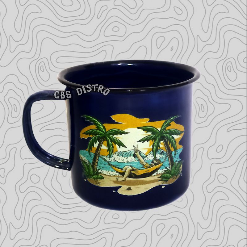 Jual Gelas Mug Cangkir Enamel Stainless Motif Coffee Kopi Teh Susu ...