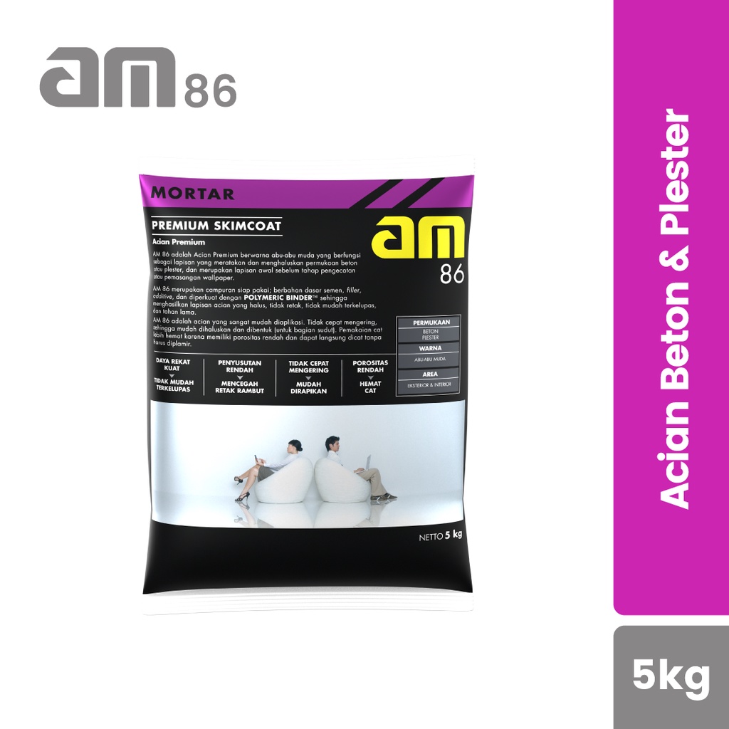 Jual AM Mortar AM 86 - Acian Diatas kemasan 5kg | Shopee Indonesia