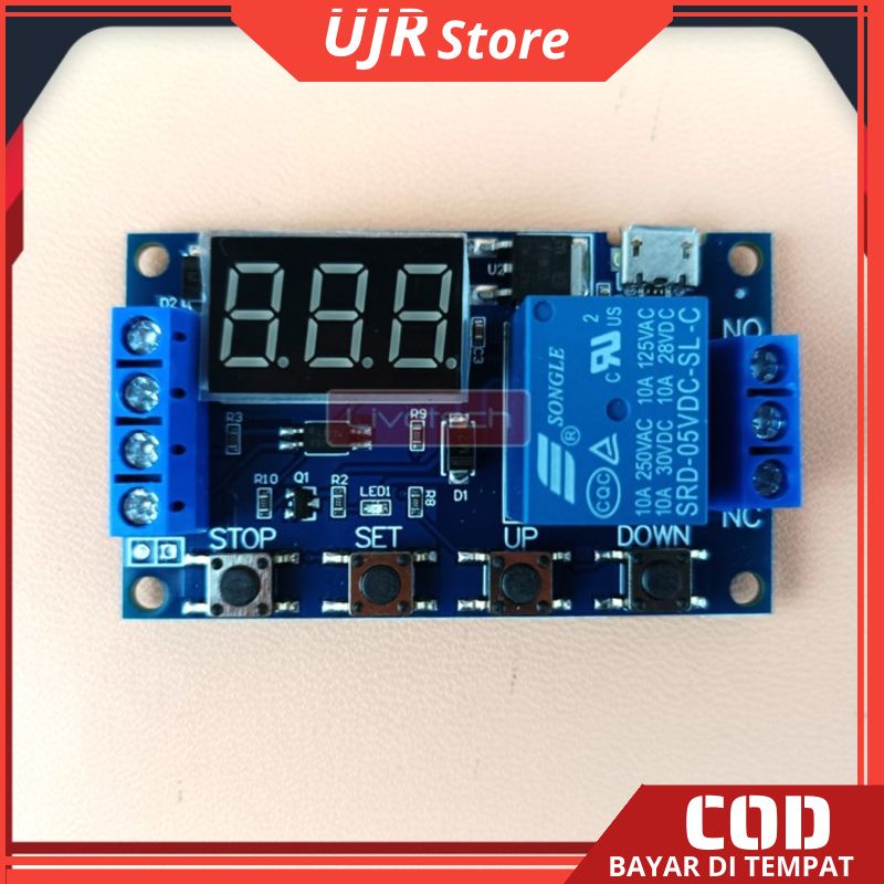 Jual Timer Delay Trigger Relay Time Digital Cycle On Off Dc 12 24v Dual Mos - MOSFET GA6H12 L068 ...