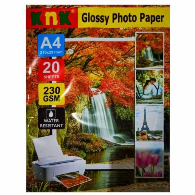 Jual Kertas Foto KNK - Glossy Photo Paper A4 230Gsm (Pack/20Lembar ...