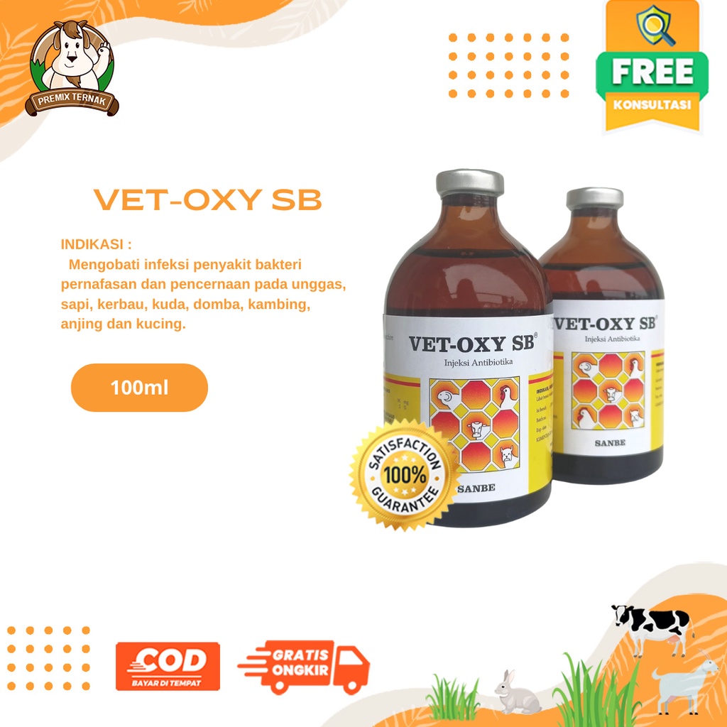 Jual VET OXY SB 100ML & VET OXY SB 50ML SANBE - Obat Antibiotik Anti ...
