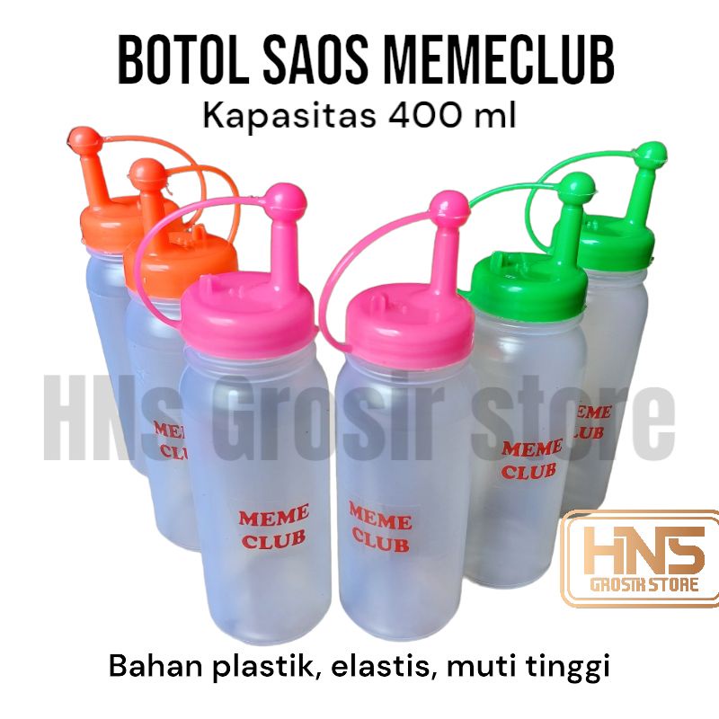 Jual Botol saos kecap memeclub tinggi 400 ml plastik grosir | Shopee ...