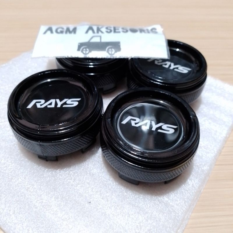Jual Dop Roda Tutup velg Racing RAYS Tabung Hitam Diameter 6cm Harga ...