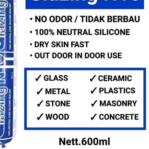 Jual Silicone Sealant Sosis GLAZING N10 600ml NETRAL100% - Harga satuan pcs - Putih | Shopee ...