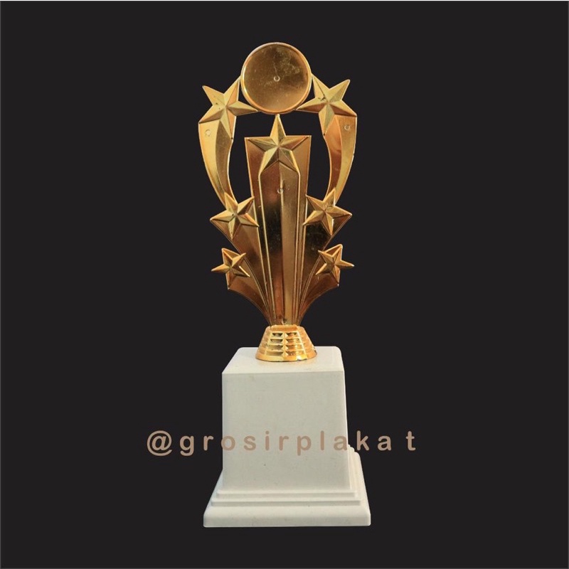 Jual Piala Emas Murah tatakan putih Piala Sekolah Free Design Tulisan ...