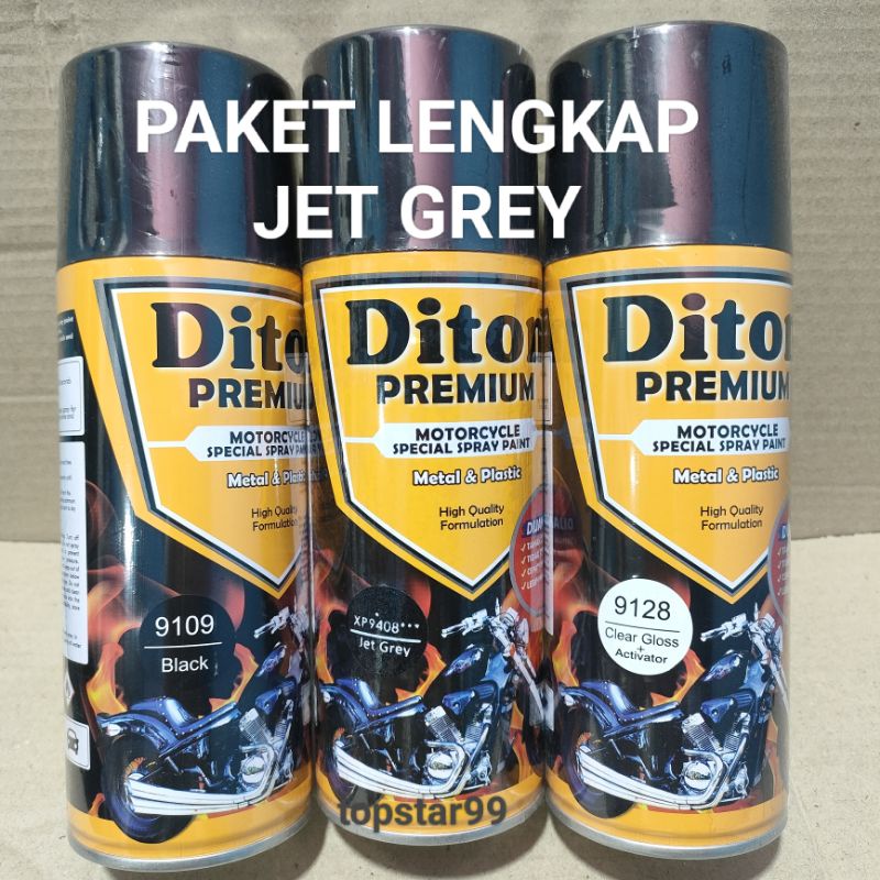 Jual Pilok Cat Diton Premium Paket Lengkap 3 Kaleng Jet Grey XP9408 ...