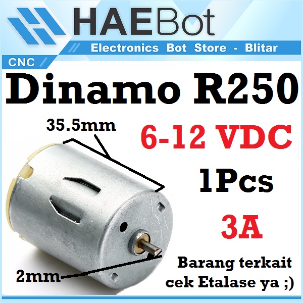 Jual [HAEBOT] Dinamo Motor DC R250 R 250 6V 12V 2mm Mainan Mini Bor Car ...