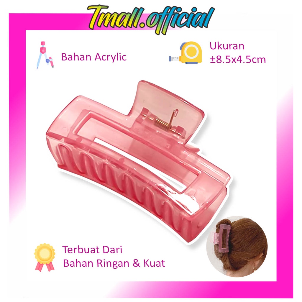 Jual TMALL Jepit Rambut Transparan Salon Model Kotak Bolong /Jedai ...