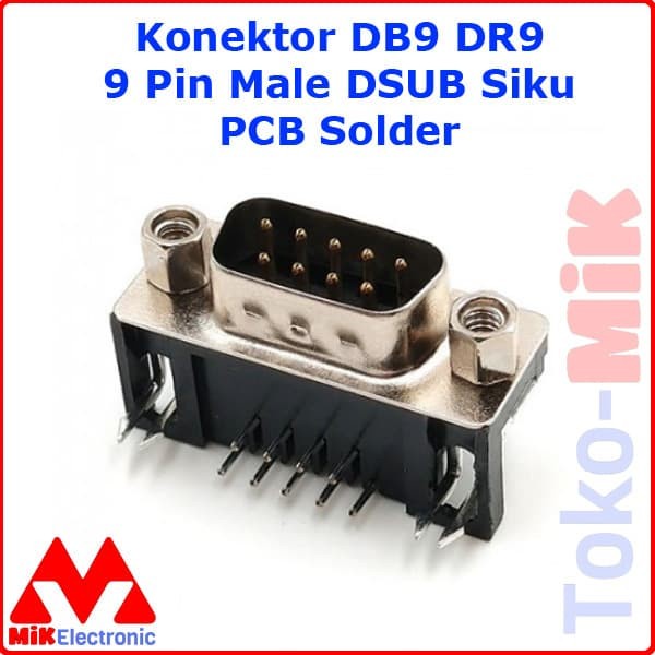 Jual Konektor DR9 DR 9 DB9 DB 9 Male COM Serial DSUB PCB Siku Solder ...