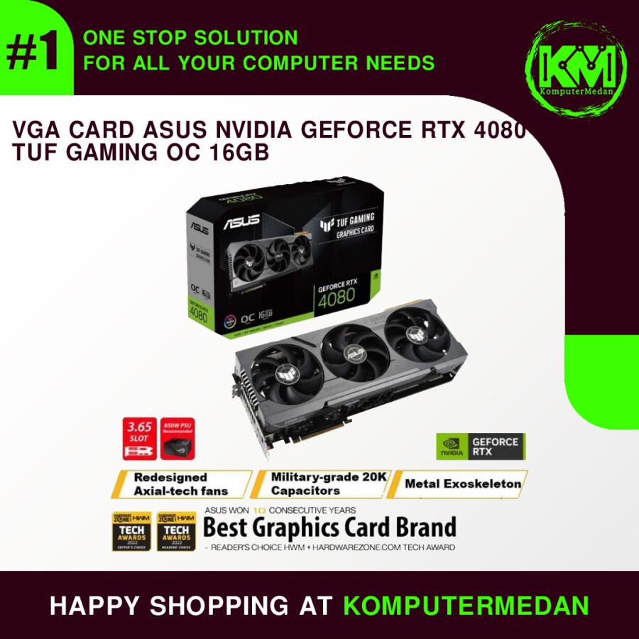 Jual VGA CARD ASUS NVIDIA GEFORCE RTX 4080 TUF GAMING OC 16GB | Shopee ...