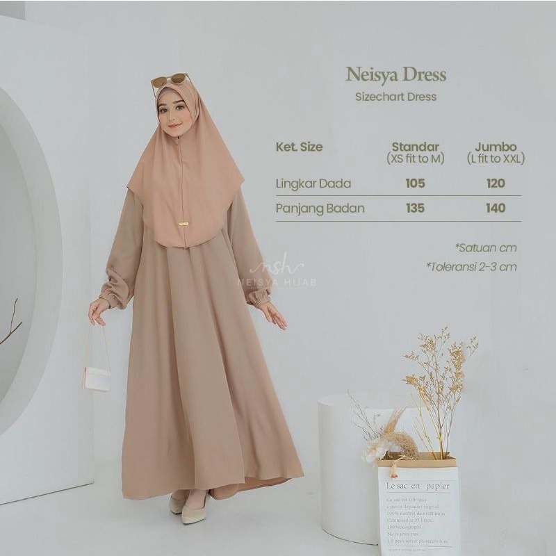 Jual Neisya Hijab - Dress Basic Cantik Muslimah Polos | Shopee Indonesia