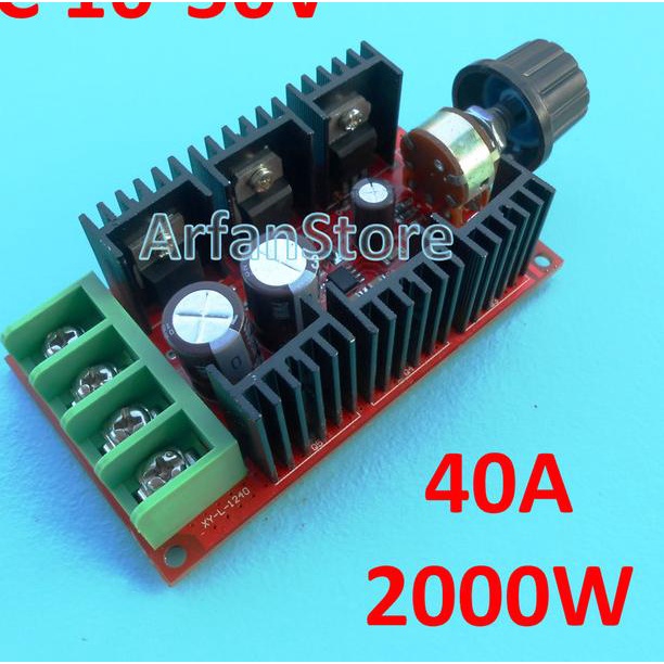 Jual 40A 2000W PWM Dimmer DC 10-50V Speed Motor Controller Dimer LED ...