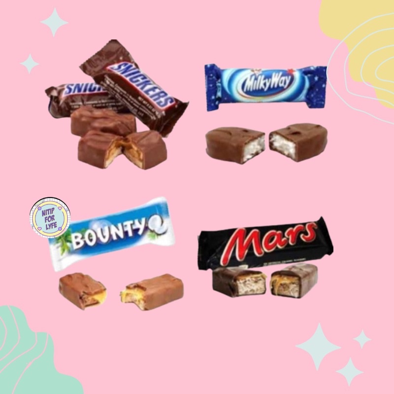 Jual Snickers/Bounty/Mars/milkyway Mini choco perpcs | Shopee Indonesia