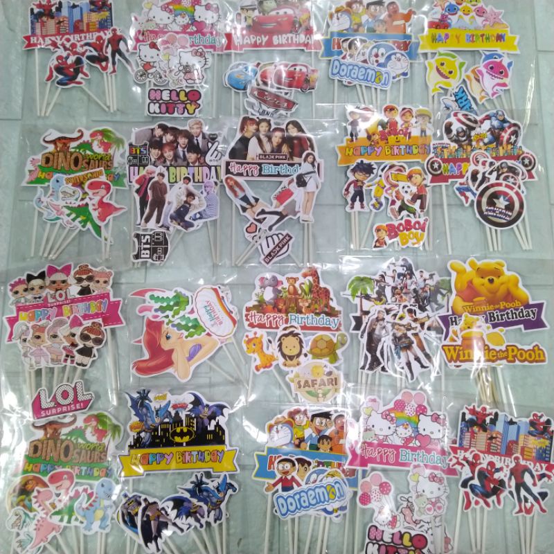 Jual Topper karakter | Topper HBD | Topper ulang tahun | cake topper ...