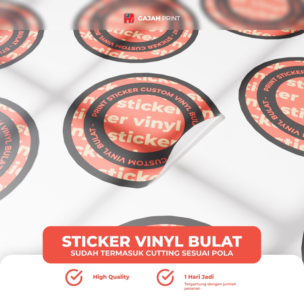 Jual Stiker Vinyl Custom Bulat + Cutting Kiss Cut/ Sticker Toples ...