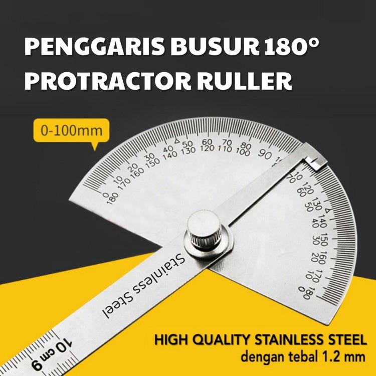 Jual PENGGARIS BUSUR 180° STAINLESS STEEL / ALAT UKUR / MISTAR ...