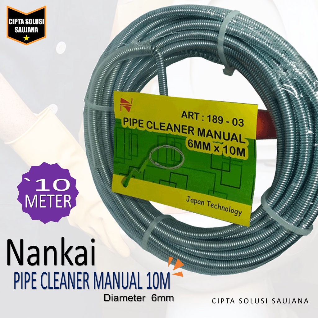 Jual NANKAI 10 METER MANUAL PIPE CLEANER ALAT PEMBERSIH SALURAN PIPA AIR WC WASTAFEL MAMPET ...