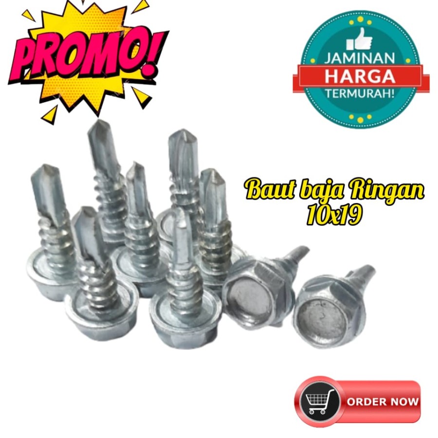 Jual Skrup Sekrup Baut Baud Roofing Ruving ukuran 10 x 19 10x19 1,9cm ...