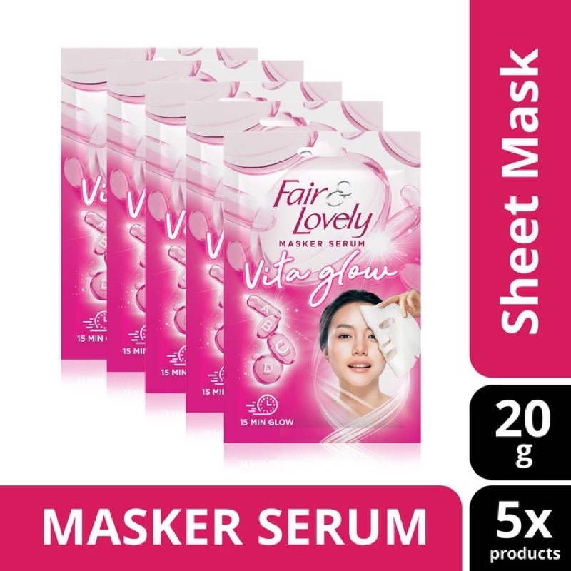 Jual Fair & Lovely Multivitamin Serum Sheet Mask / Masker Wajah 20g 1 pcs | Shopee Indonesia