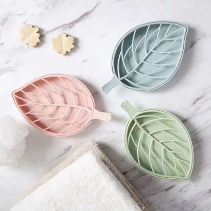 Jual Tempat Sabun Mandi Unik Bentuk Daun Leaf Soap Drain Box Kamar ...
