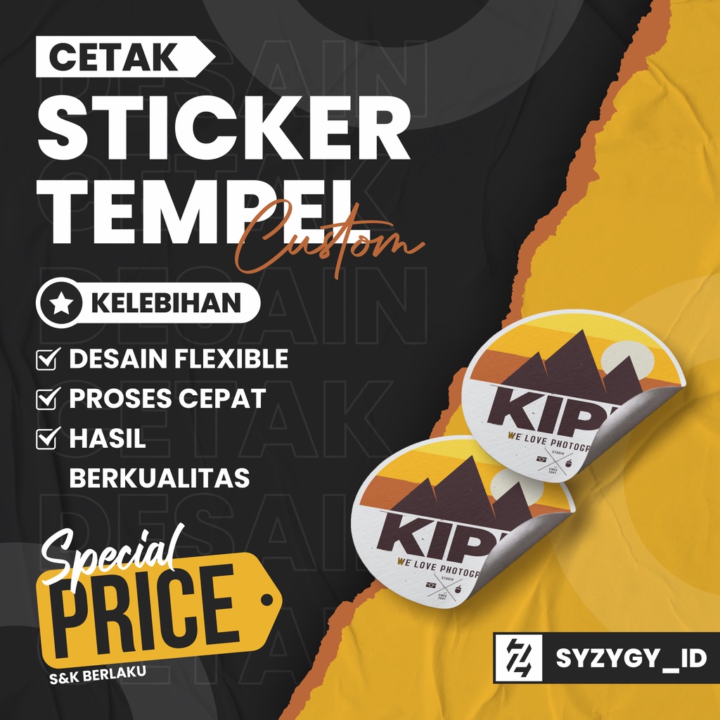 Jual Cetak Stiker Tempel Bahan Kertas Dan Plastik| Desain Custom ...