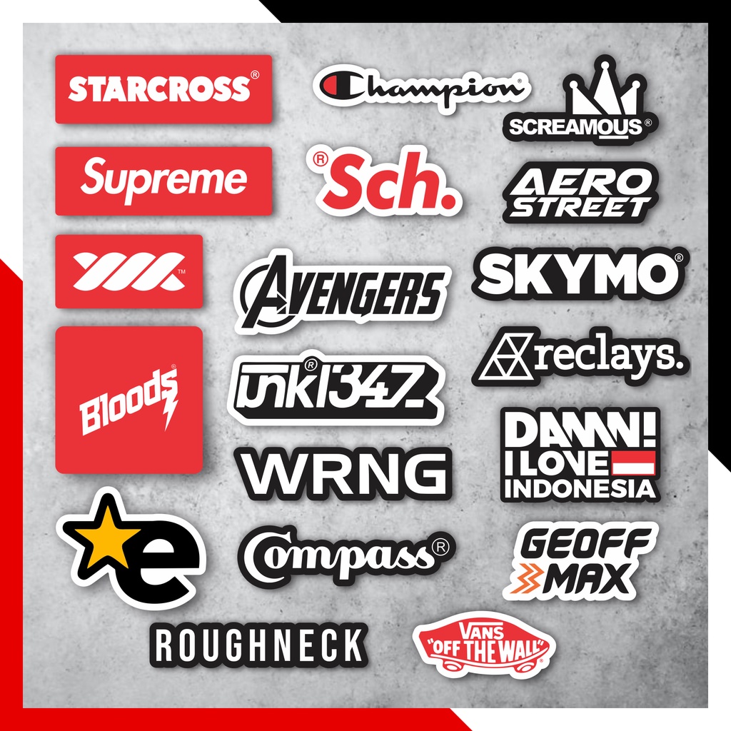 Jual 19 PCS STIKER BRAND 002 - STICKER DISTRO BAND METAL AESTETHETIC ...