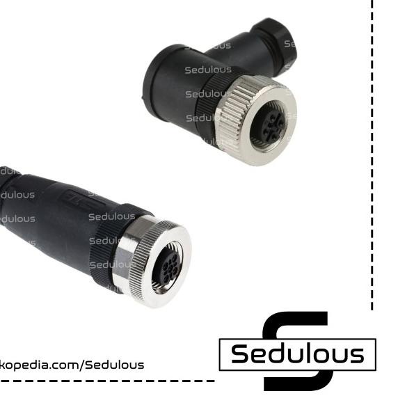 Jual M12 Female 4 Pin Connector A, Konektor Sensor - Siku / Elbow ...
