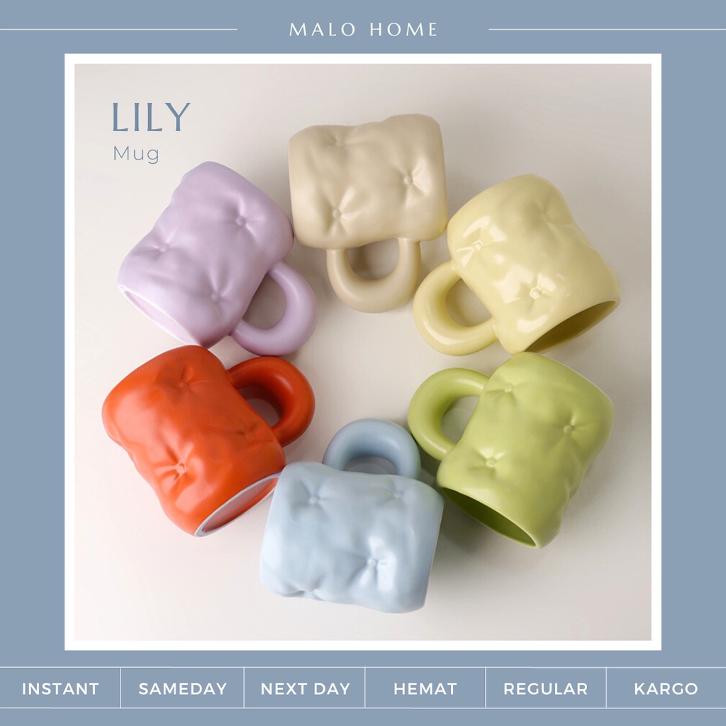 Jual MALOHOME - LILY Mug Aesthetic Ceramic Keramik Gelas Estetik 390 ml ...