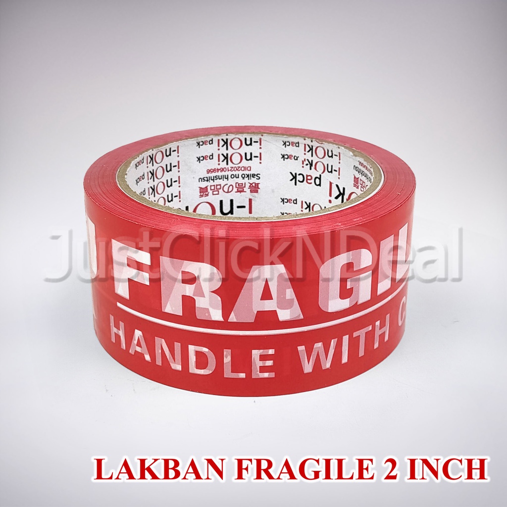 Jual Inoki Lakban Fragile Merah 48 mm 2 Inch 80 Yard Handle With Care ...