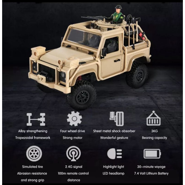 Jual Mobil Remote Control Jeep Army MN-96 MN96 MN 96 RSOV 2.4G 1/12 RC ...