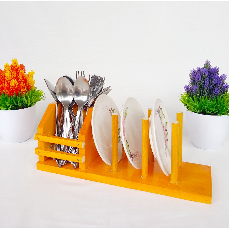 Jual RAK PIRING SENDOK RAK KAYU PIRING DAN SENDOK RAK SIMPLE SERBGUNA ...