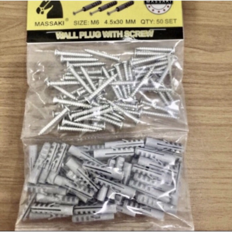 Jual M6 KOMPLIT sekrup baut MASAKI + plastik pvc tembok baja ringan ...