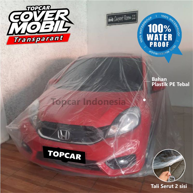 Jual TOPCAR Cover Mobil Transparan Plastik Tebal Plastik Waterproof ...