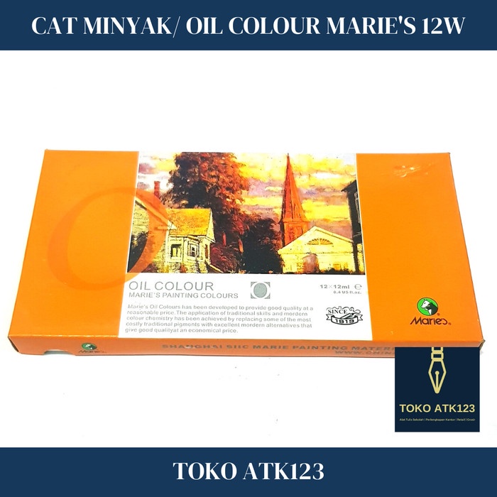Jual Cat Minyak / Oil Colour / Cat Lukis Merk Marries 12 Warna | Shopee ...