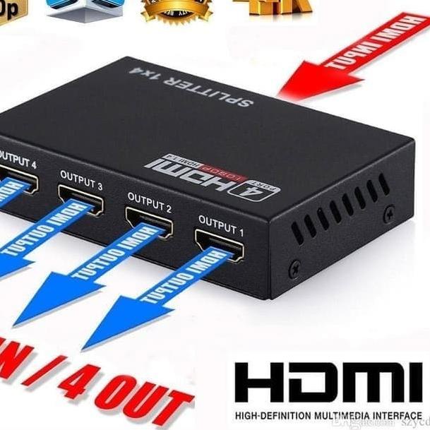 Jual HDMI Splitter 4 Port / 1 In 4 Out Split Ver 1.4 1080P 3D | Shopee ...